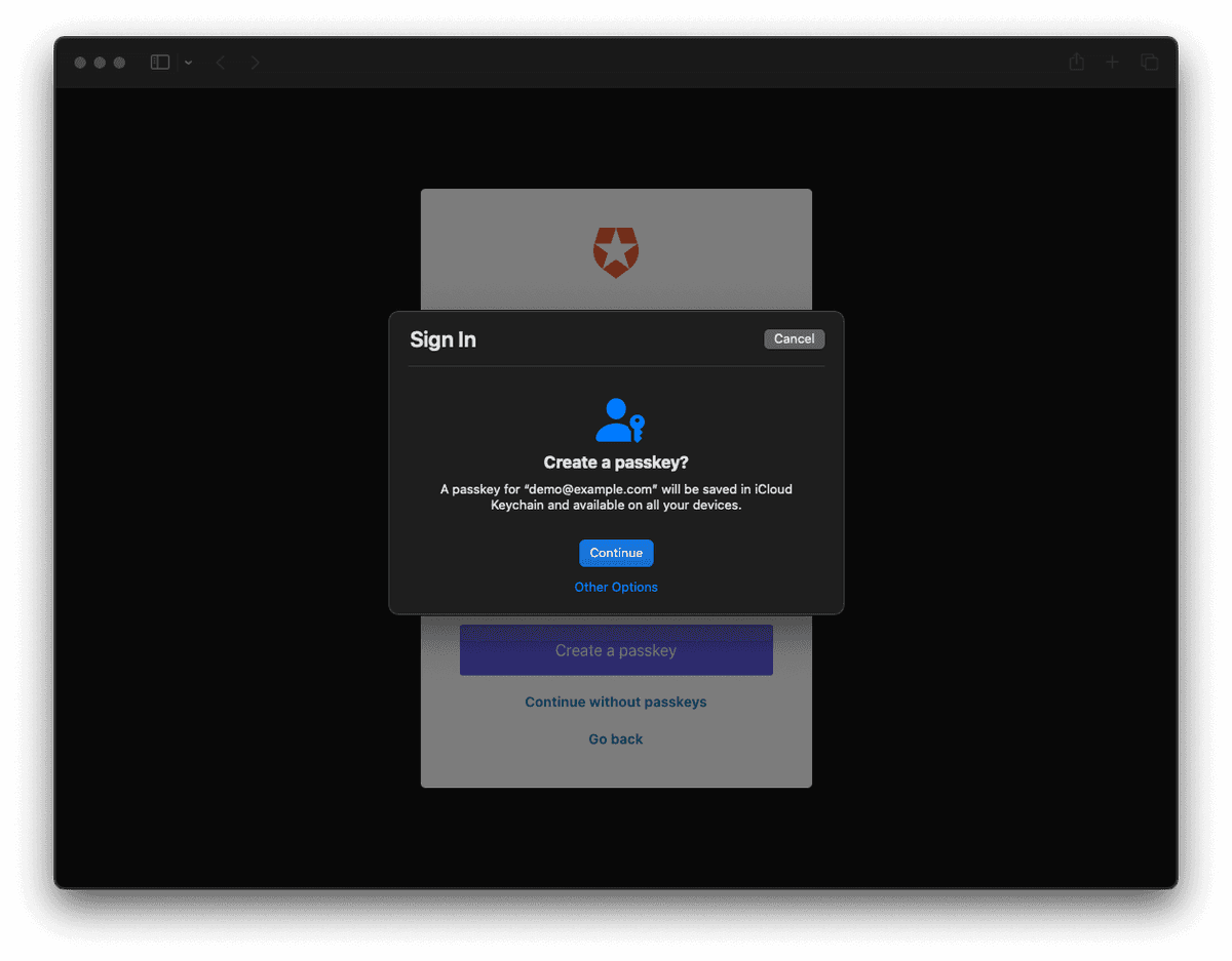 Authentication with Passkeys