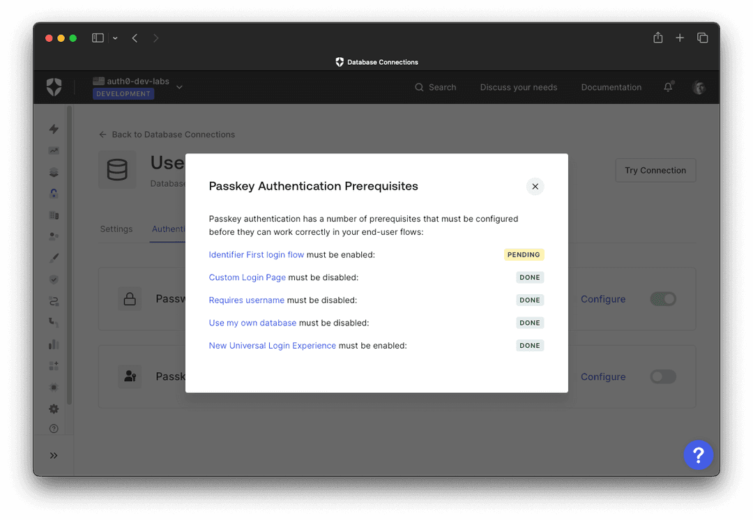 Authentication with Passkeys