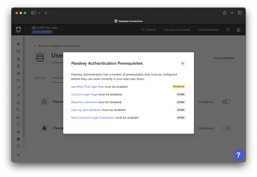 Authentication with Passkeys