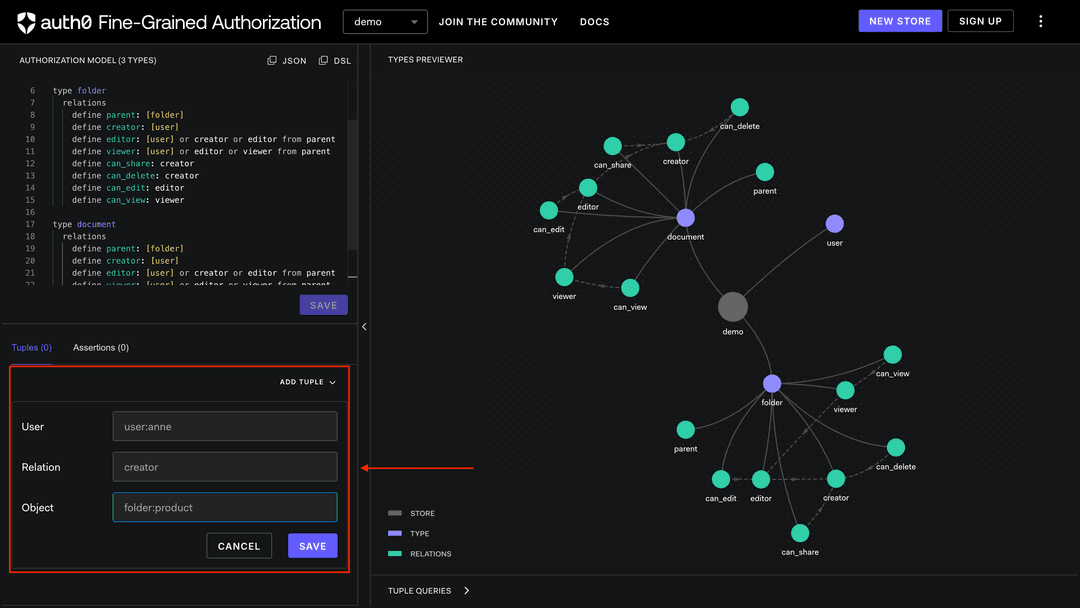 Define An FGA Authorization Model