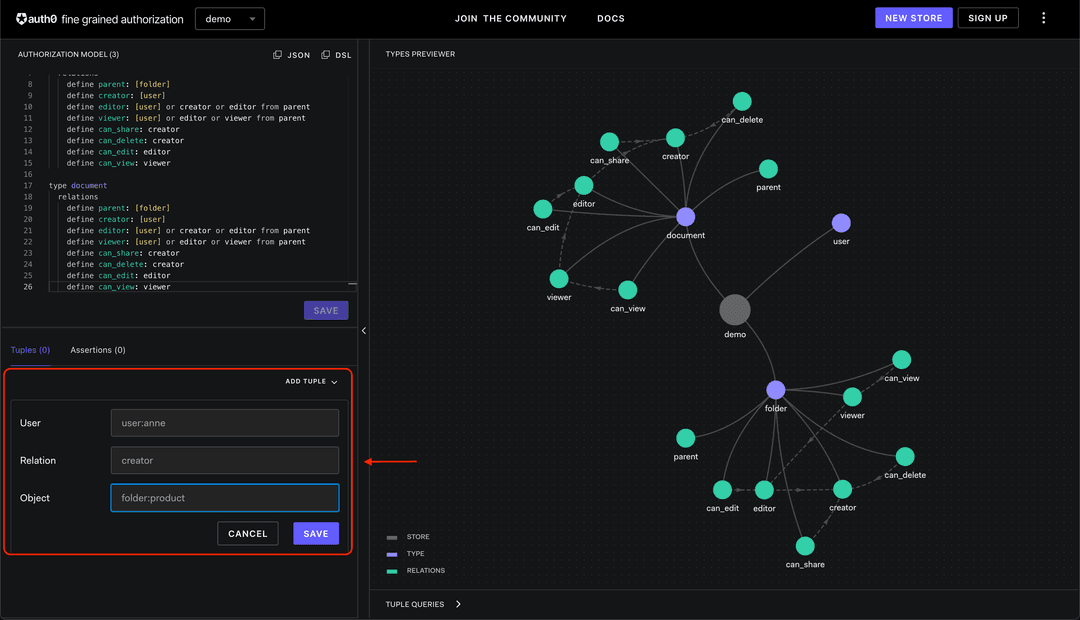 Define An FGA Authorization Model