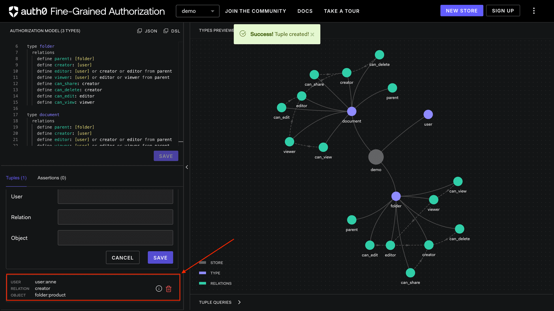 Define An FGA Authorization Model