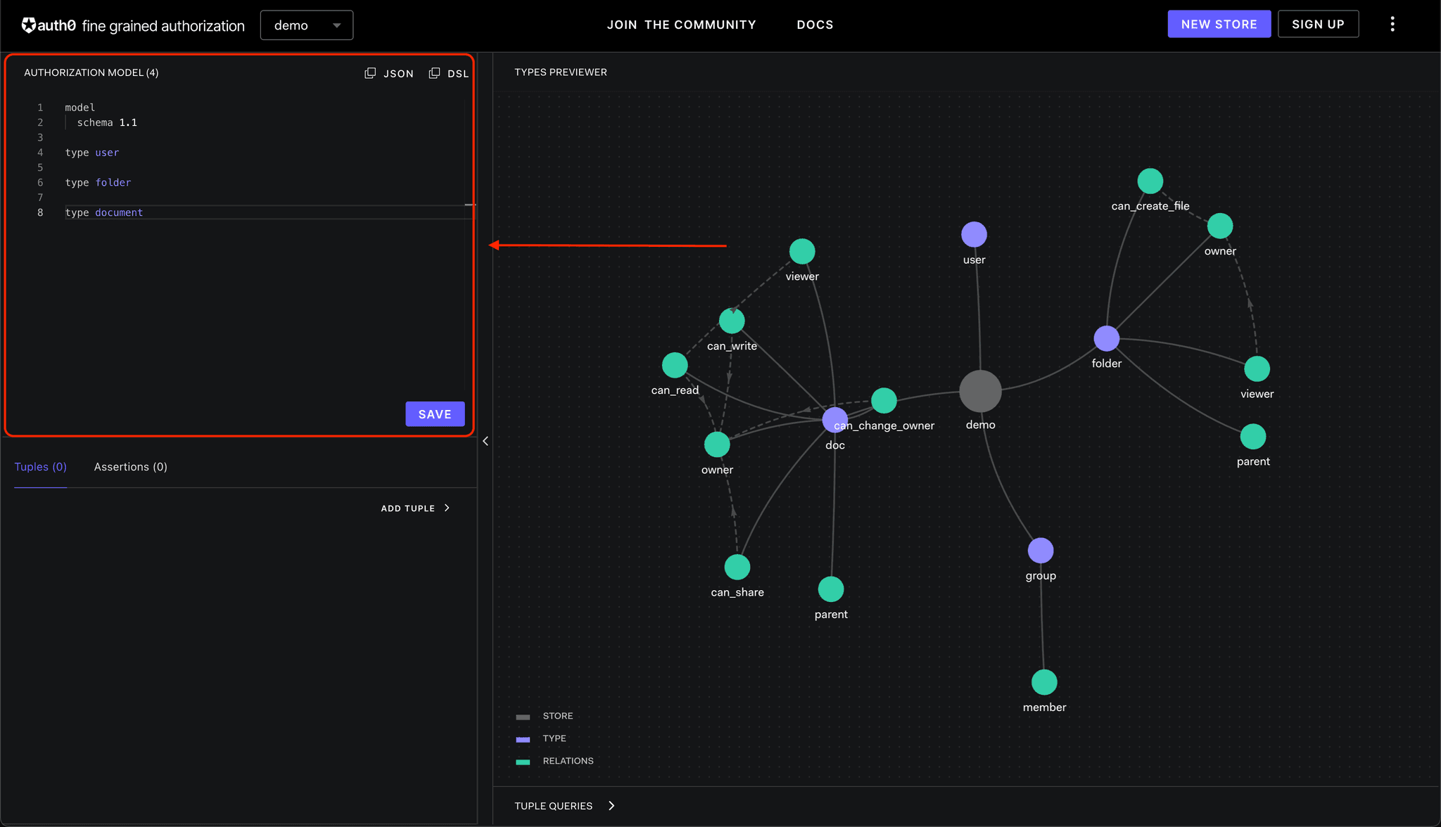 Define An FGA Authorization Model