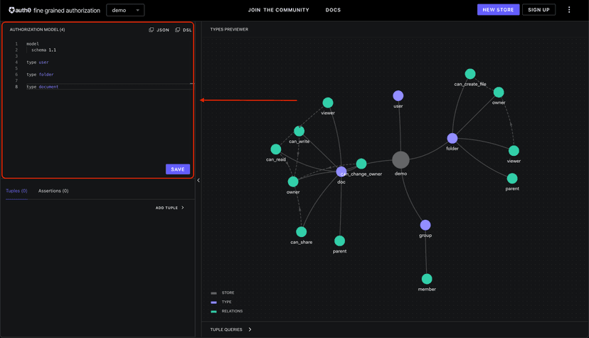 Define An FGA Authorization Model