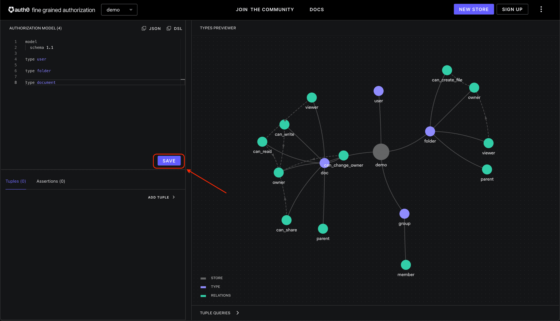 Define An FGA Authorization Model