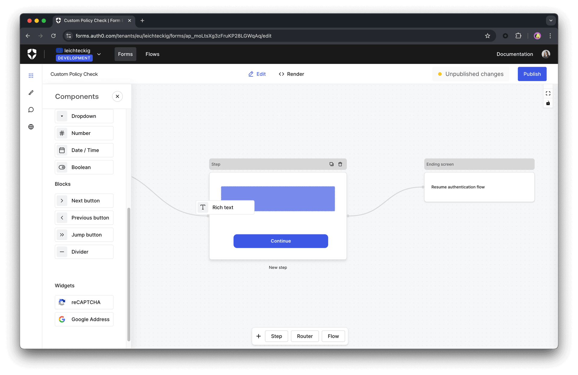 Add a Custom Policy Acceptance Form to Login