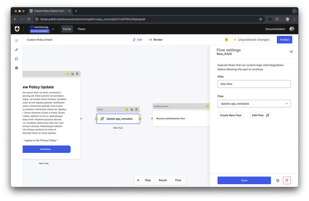 Add a Custom Policy Acceptance Form to Login